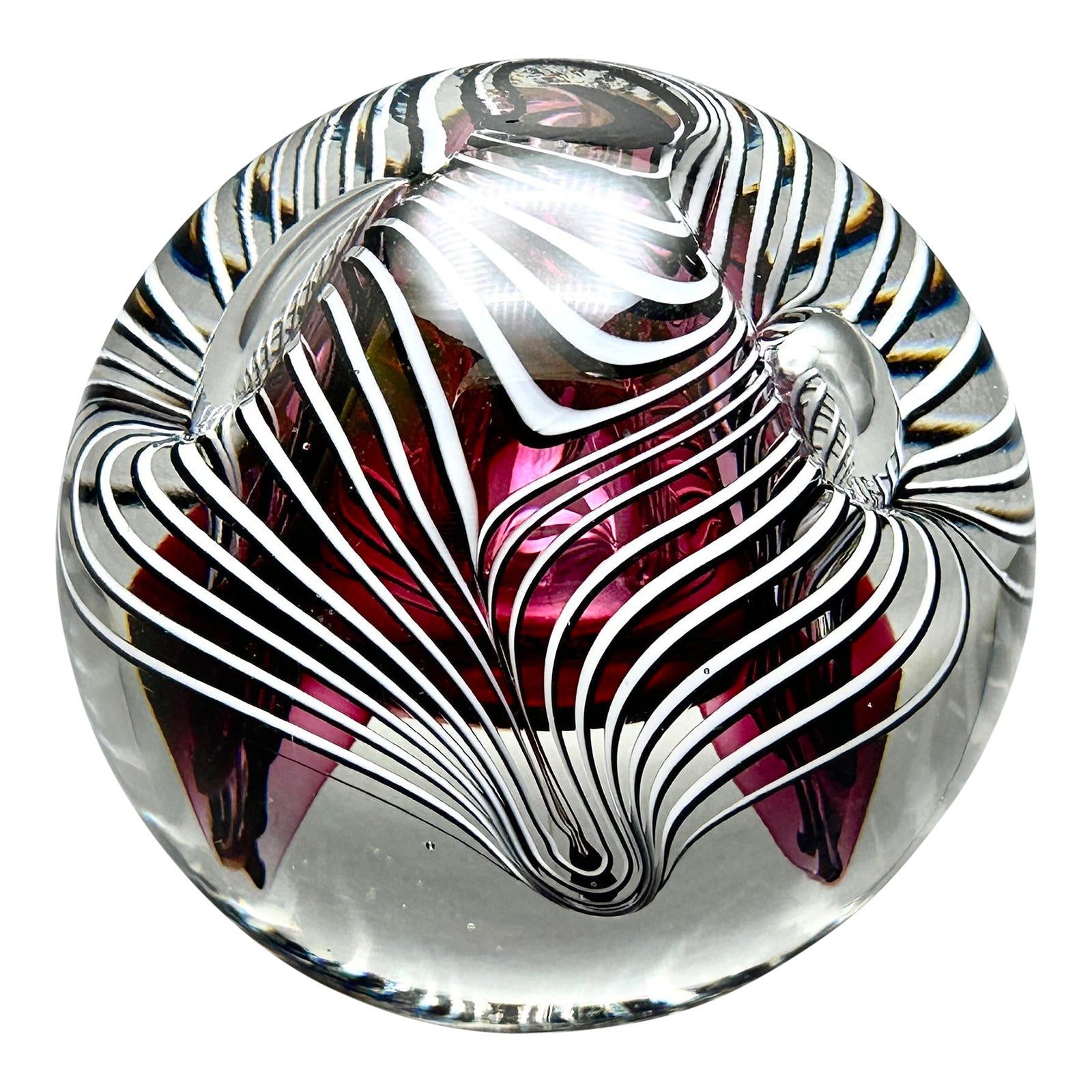 Vintage Adam Jablonski Studio Art Glass Clear Crystal Paperweight With ...