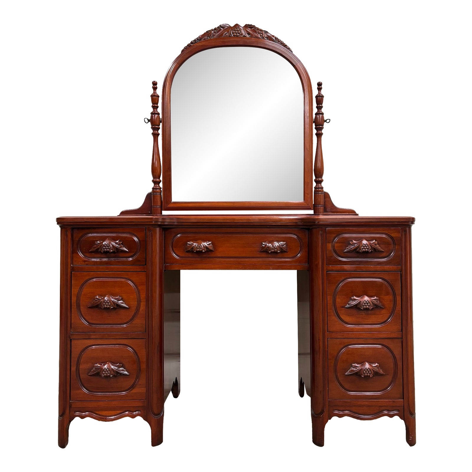 Vintage Davis Cabinet Co Lillian Russell Victorian Style Walnut Vanity ...