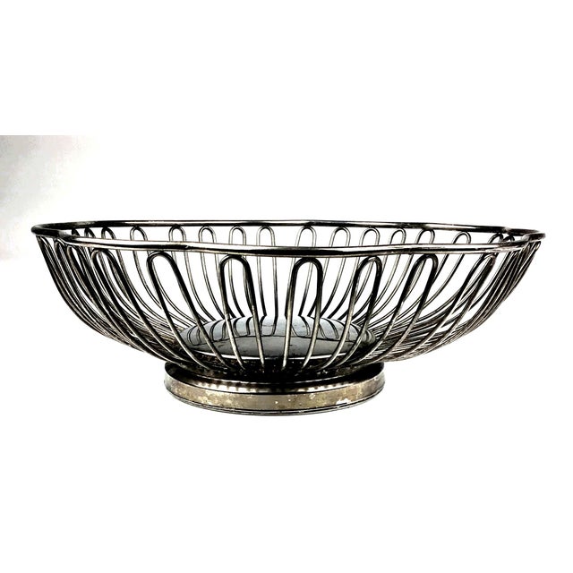 Vintage 1970s Stainless Steel Wire Fruit Bowl | Chairish