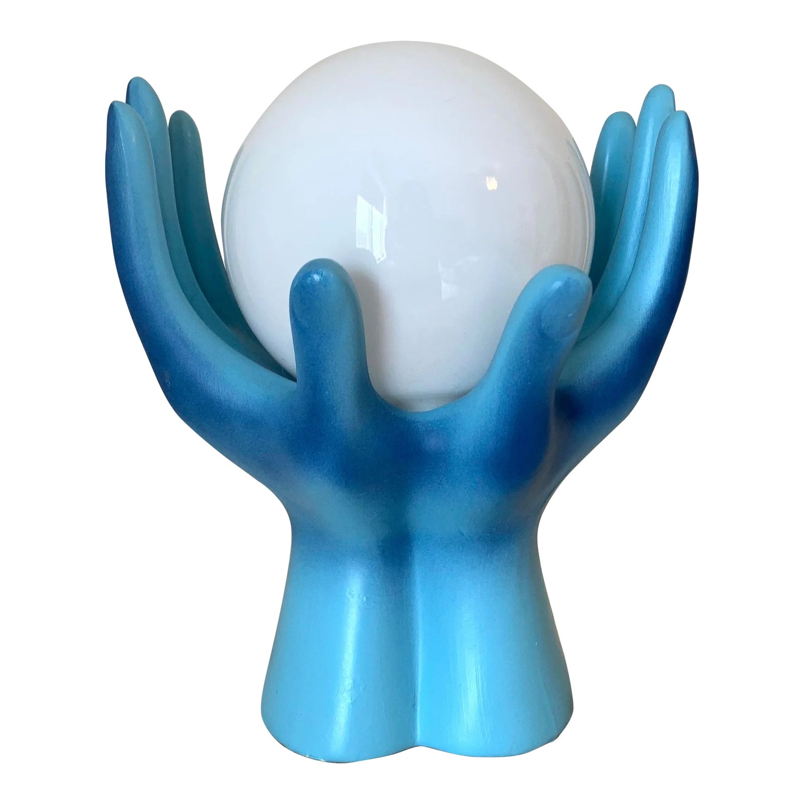 1960s Mid-Century French Ceramic Hand Table Lamp | Chairish