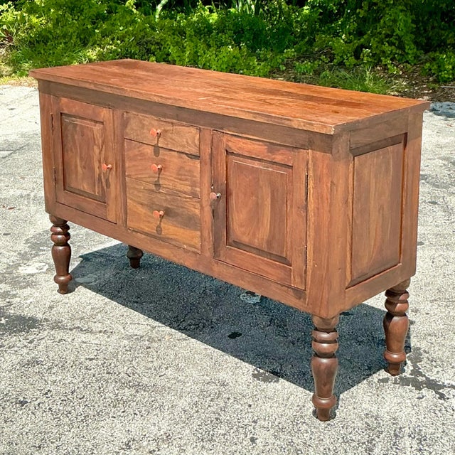 Late 20th Century Vintage Boho Rustic Credenza | Chairish