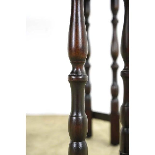 Mid 20th Century Dark Stained Mahogany Spindle Legs Dining Table | Chairish