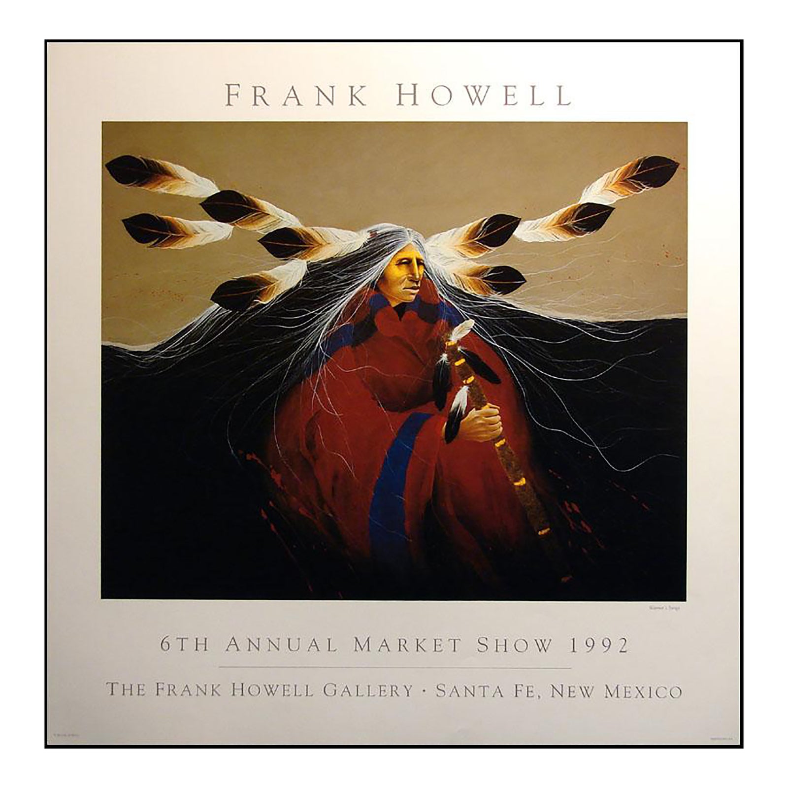 1990s Frank Howell Warrior's Song Poster Southwest Offset Lithograph ...