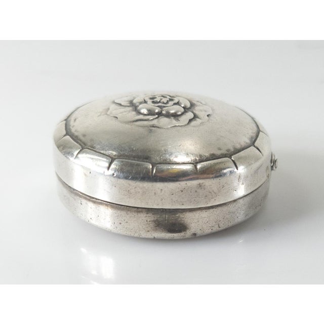Mid 20th Century Danish Sterling Silver Pill Box by Georg Jensen | Chairish