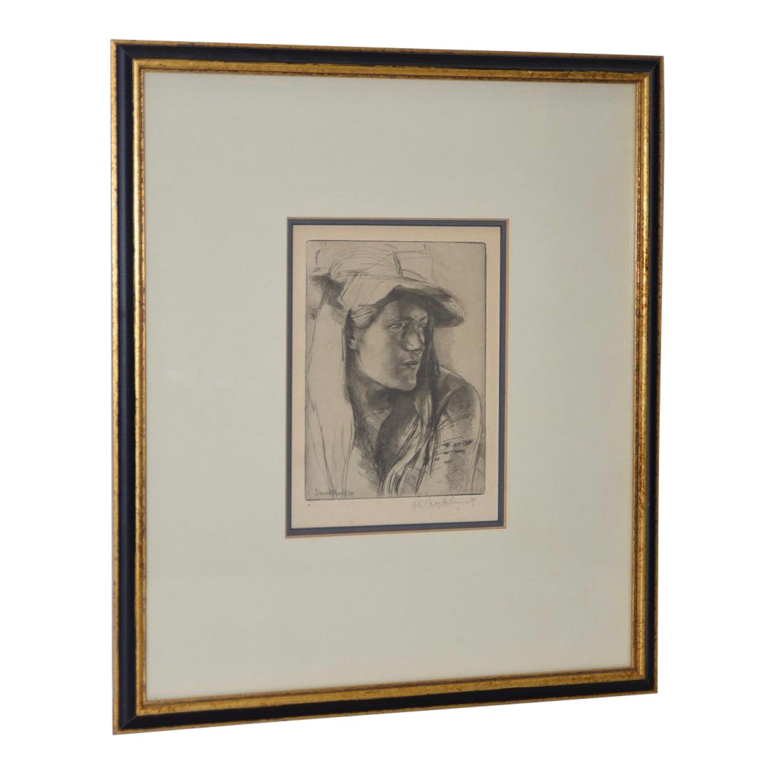 Gerald Brockhurst Etching "By The Window" c.1922 | Chairish