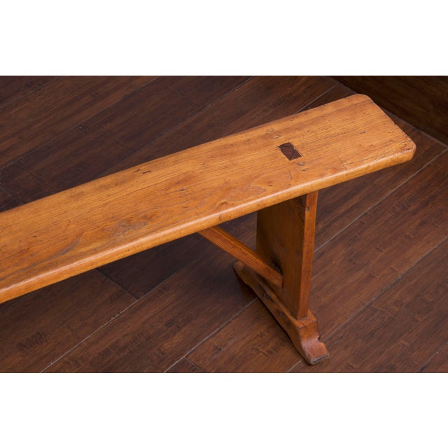 19th Century Country French Farmhouse Mixed Wood Harvest Bench | Chairish