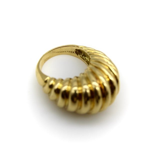 1970s Tiffany & Co. 18k Gold Fluted Dome Ring, Size 8 | Chairish