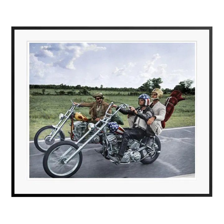 Easy Rider Bike Scene Black Framed Archival Pigment Print - 37 X 47 ...