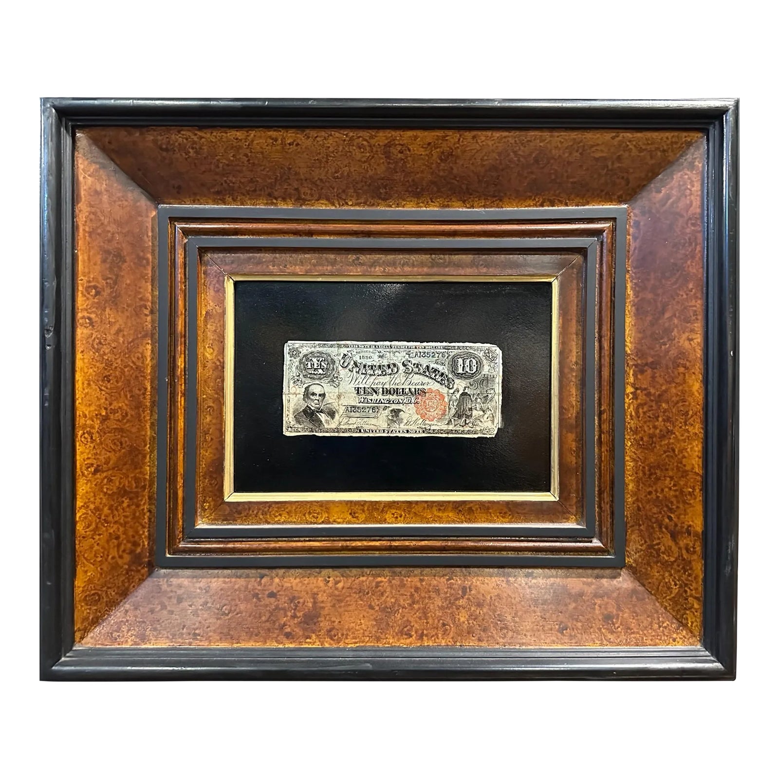 “Ten Dollar Bill” With Red Treasury Seal, Oil on Academy Board by ...