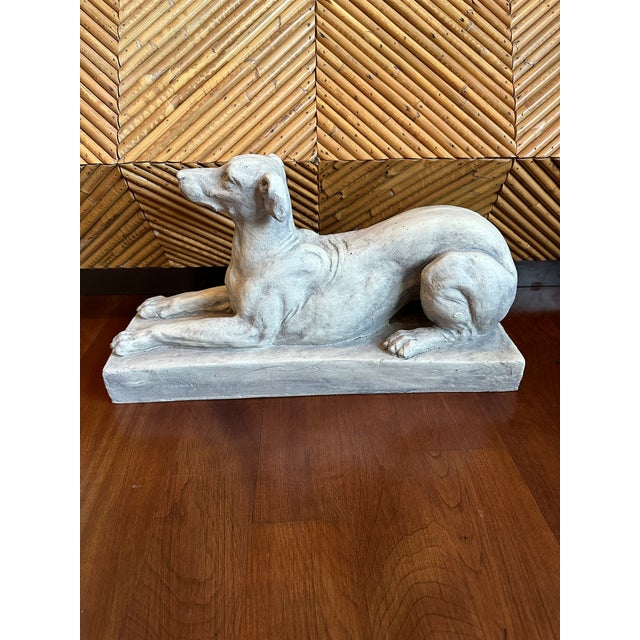 Vintage 1980’s Art Deco Revival Plaster Sculpture of Reclining Dog ...
