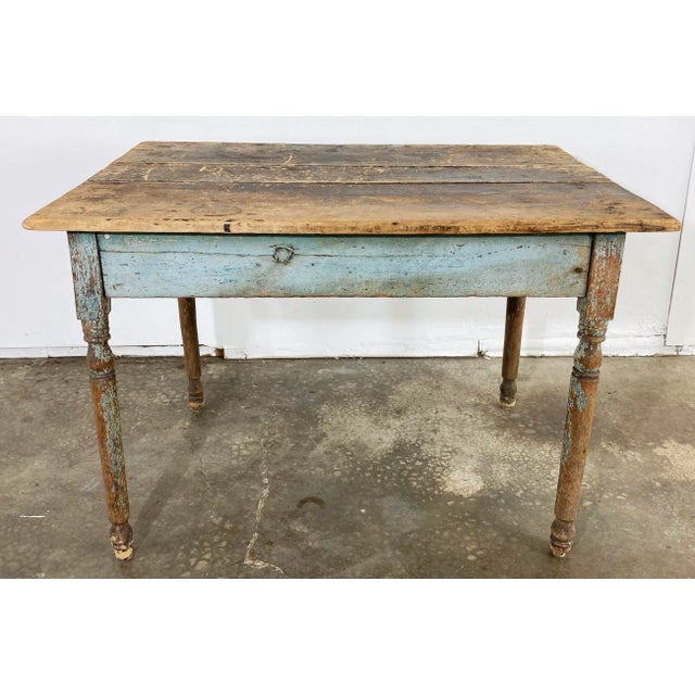 Antique French Blue Farmhouse Table | Chairish