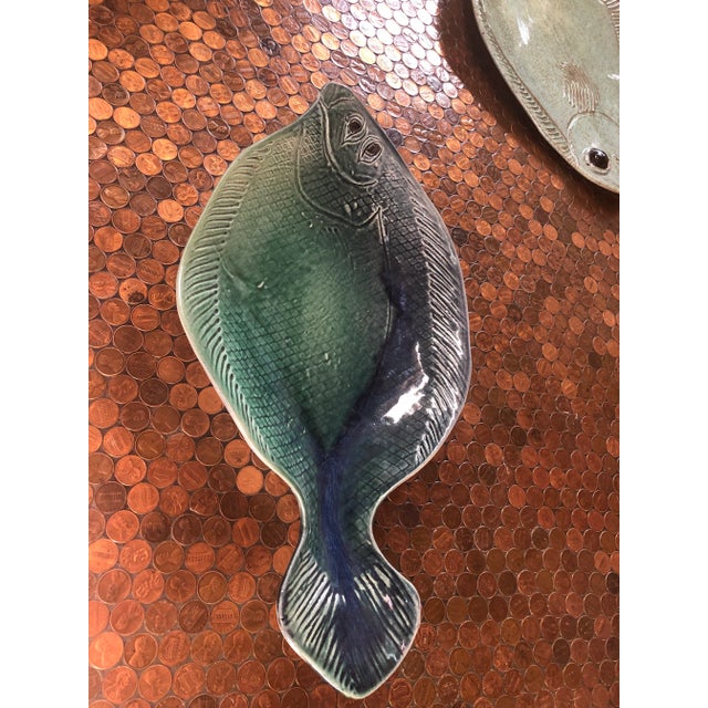 Early 21st Century Ann Gerrity (Ann Elizabeth) Studio Ceramic Flounder ...