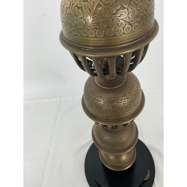 India Brass Bell Lamp With Double Bell Base | Chairish