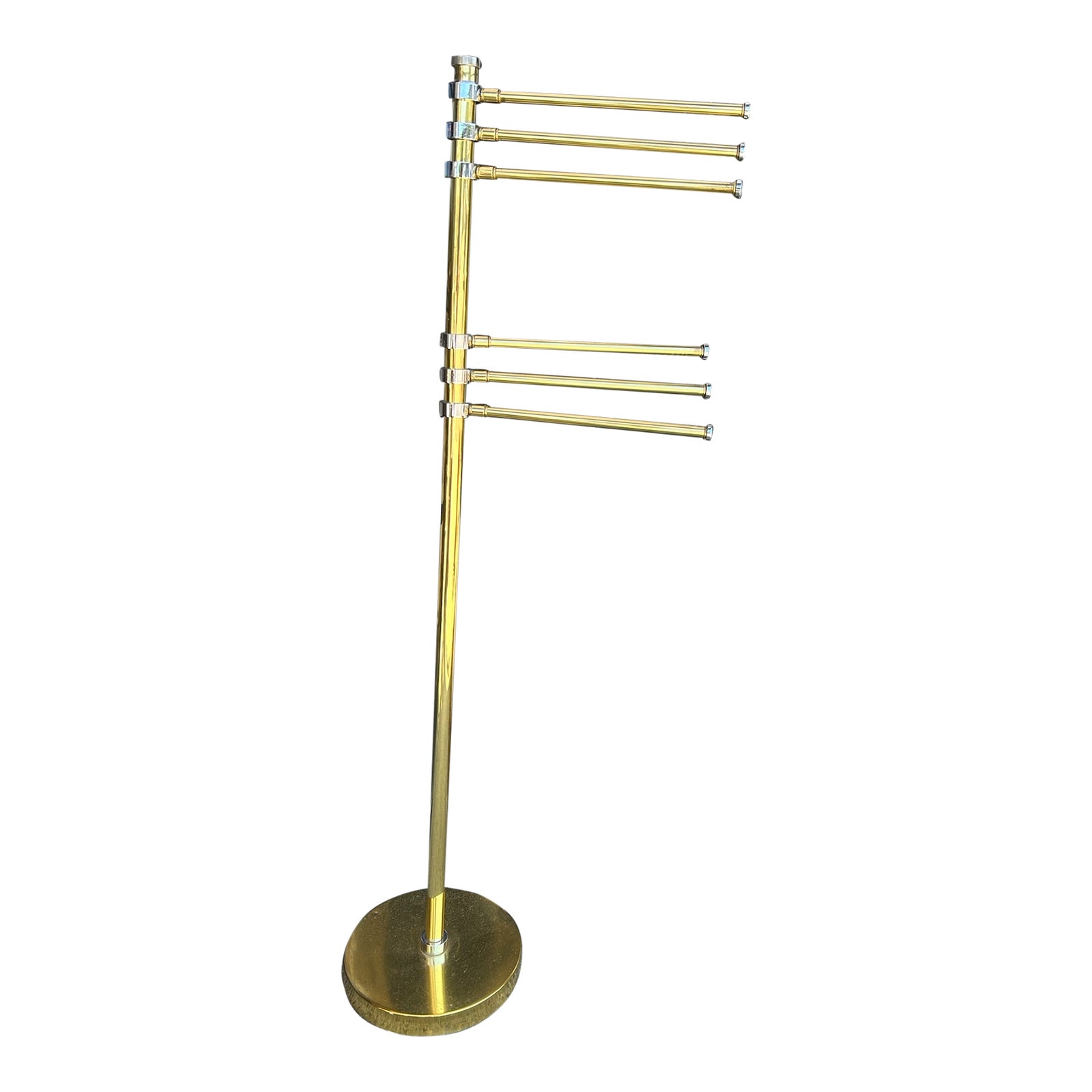 Vintage Brass and Chrome Towel/Blanket Stand | Chairish
