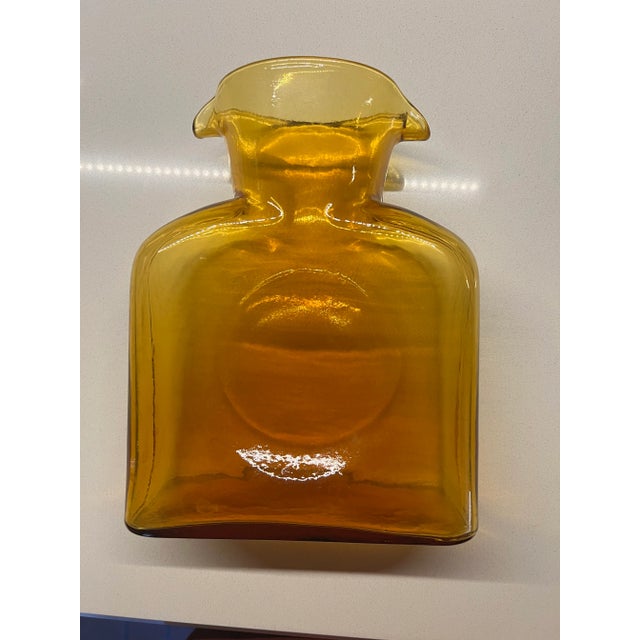 Vintage Yellow Blenko Glass Pitcher | Chairish