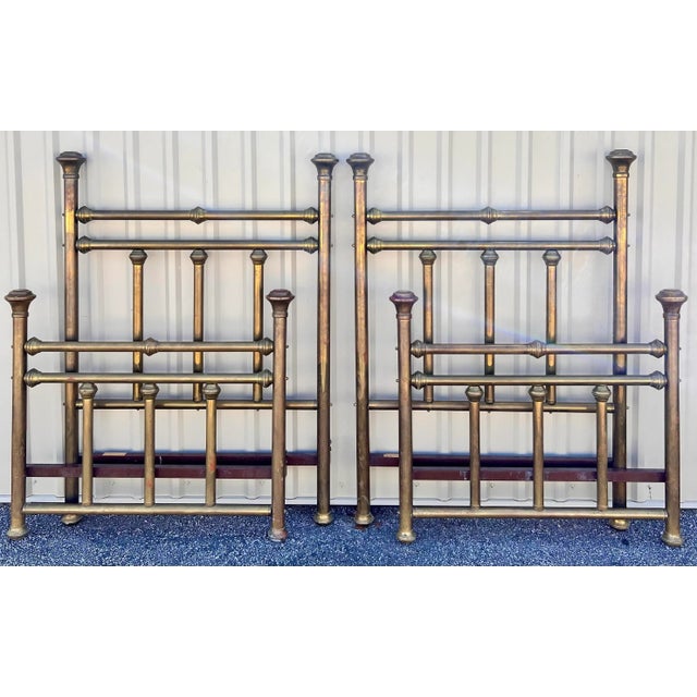 Tubular Brass Twin Headboards and Footboards With Side Rails Bed Set- a Pair | Chairish