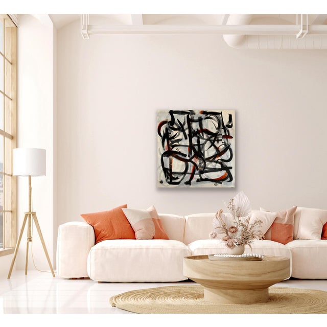 Manuscript Abstract Painting | Chairish