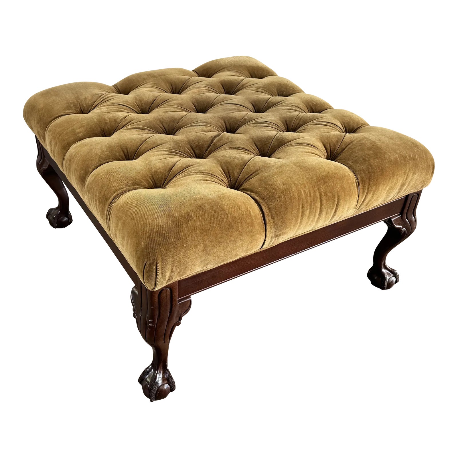 Vintage velvet ottoman store
