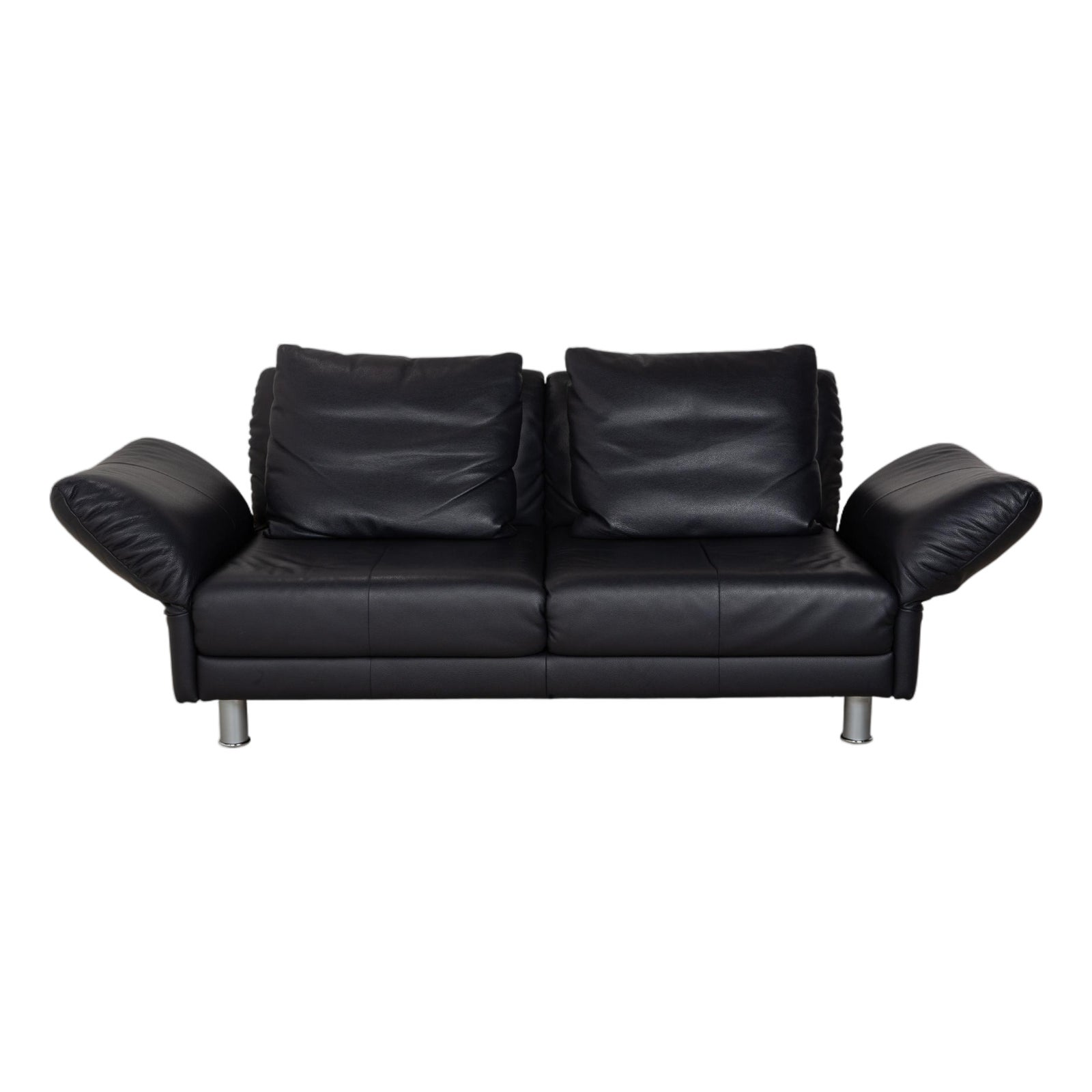Dark Blue Leather 510 Three-Seater Sofa with Manual Function from Rolf ...