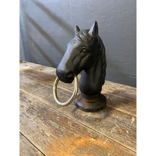 Vintage Cast Iron Horse Head Hitching Post | Chairish