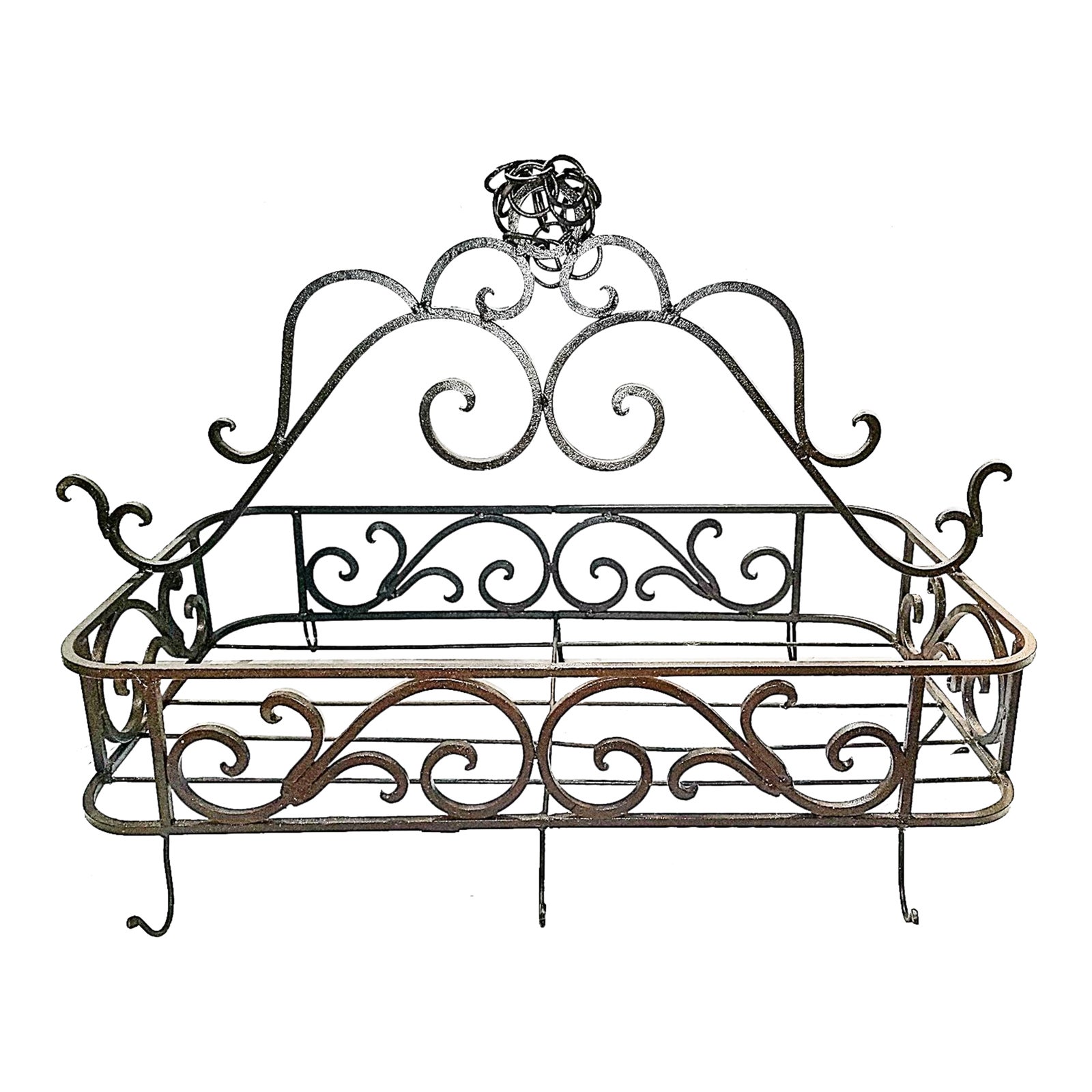1980s Wrought Iron Hanging Pot Rack | Chairish