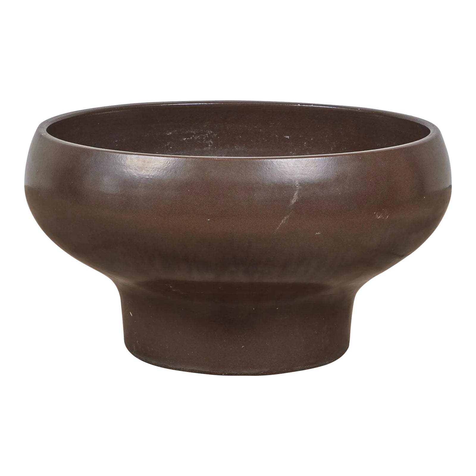 David Cressey Pro/Artisan Mocha Glazed Bowl Planter for Architectural Pottery | Chairish