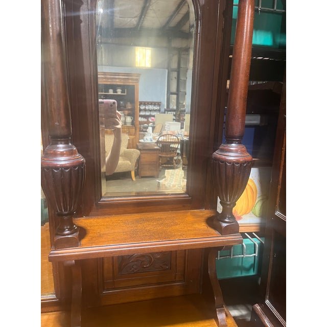Antique Sideboard With 3 Original Silver Back Mirrors | Chairish