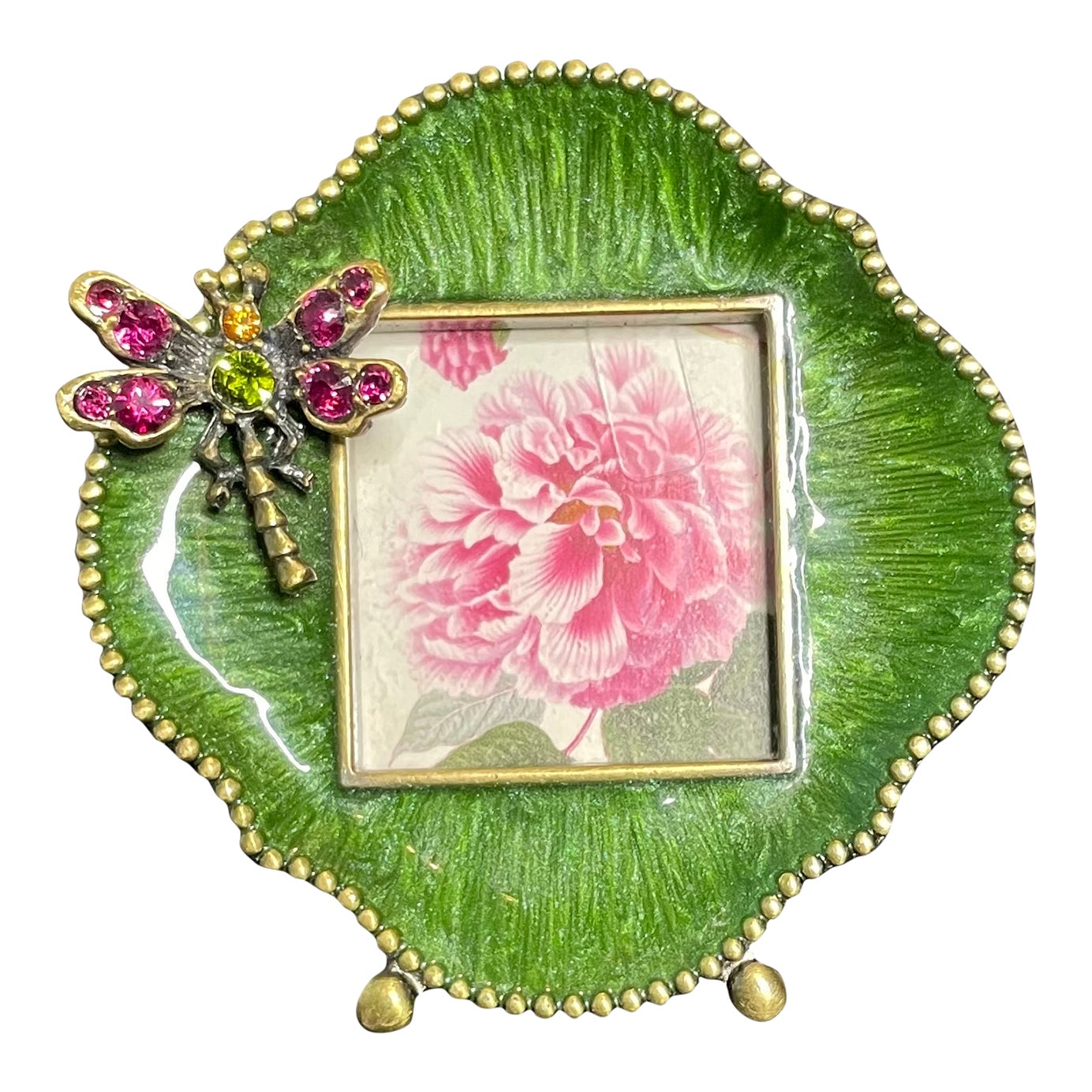 1990s Jay Strongwater Swarovski Crystal Bejeweled Dragonfly Frame ...