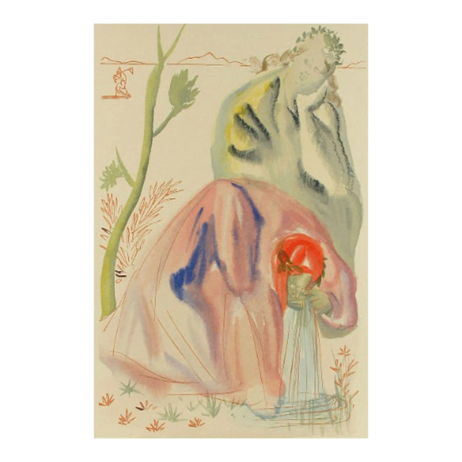 Salvador Dali Woodcut Purgatory 21 the Source | Chairish