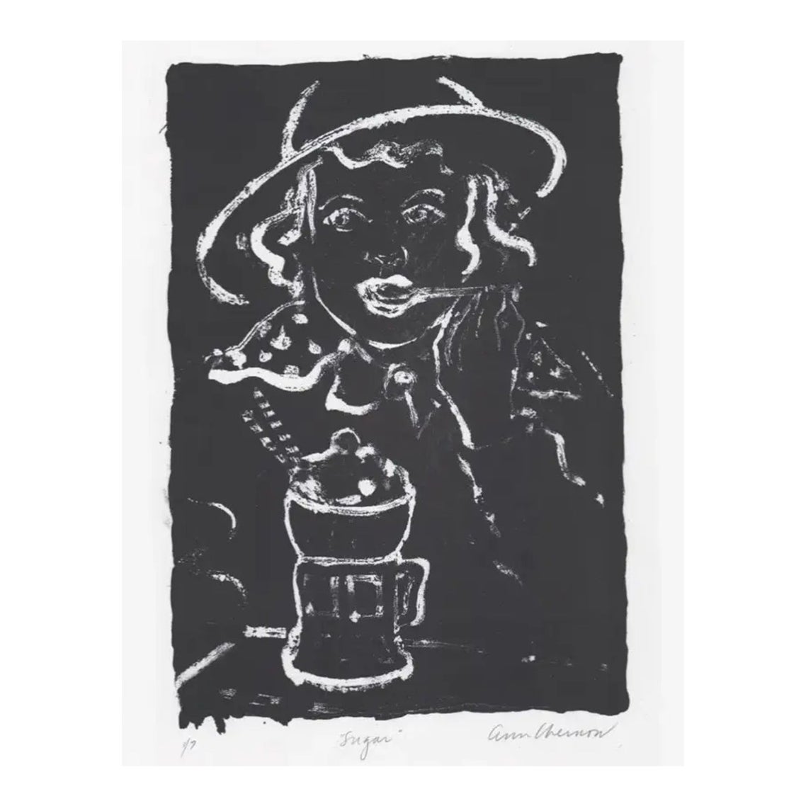 Ann Chernow Portrait of Child Lithograph | Chairish