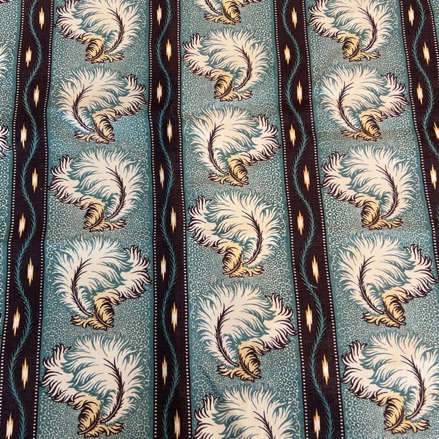 High End Designer Nicole Fabre Pukka Fabre Feather Linen Fabric Remnant ...