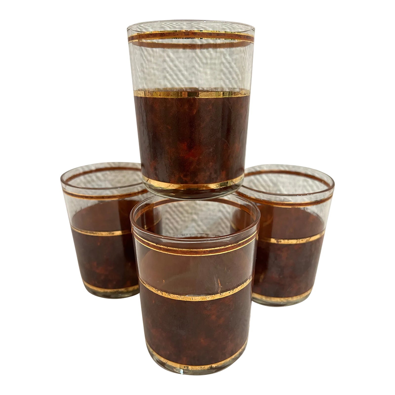 Mid 20th Century Culver Faux Tortoise Banded Double Old Fashioneds or ...