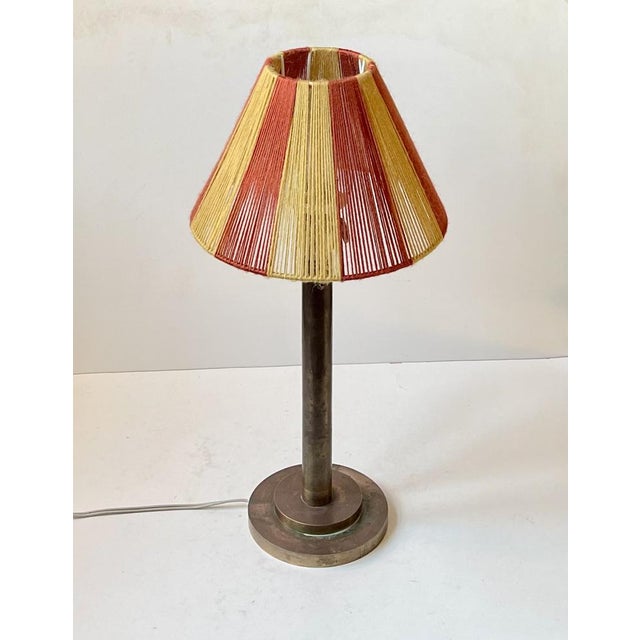 Art Deco Swedish Table Lamp with Wool String Shade, 1940s | Chairish