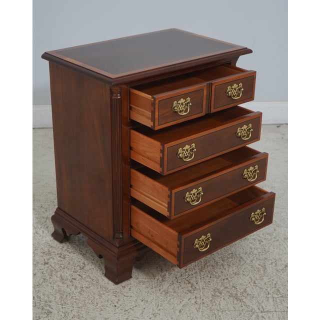 Pair Stickley Chippendale Style Mahogany Nightstand Chests | Chairish