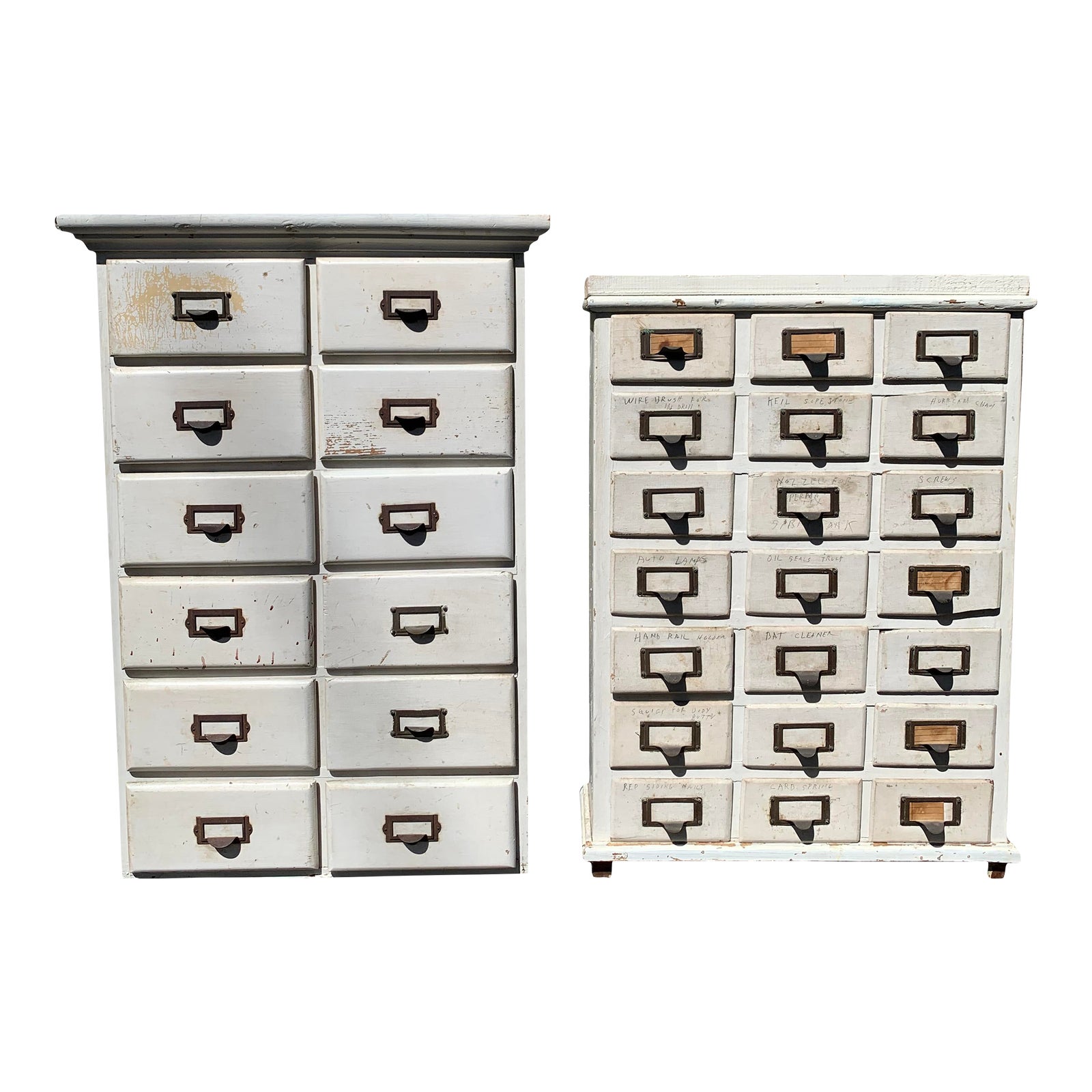 Vintage Country Store Farm House Apothecary Filing Drawers Cabinets in ...