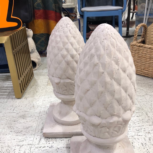 Tall Cement and Plaster Garden Outdoor Finials - Set of 2 | Chairish