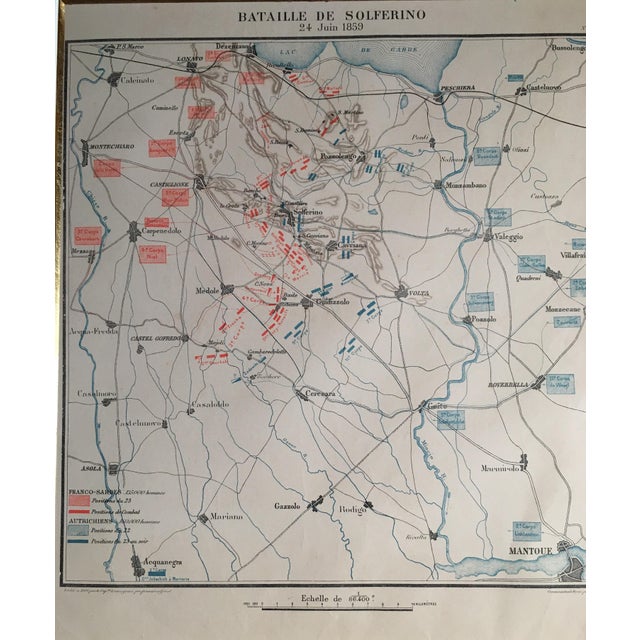 Battaille De Solferino 24 Juin 1859 Antique French Map (Matted) | Chairish