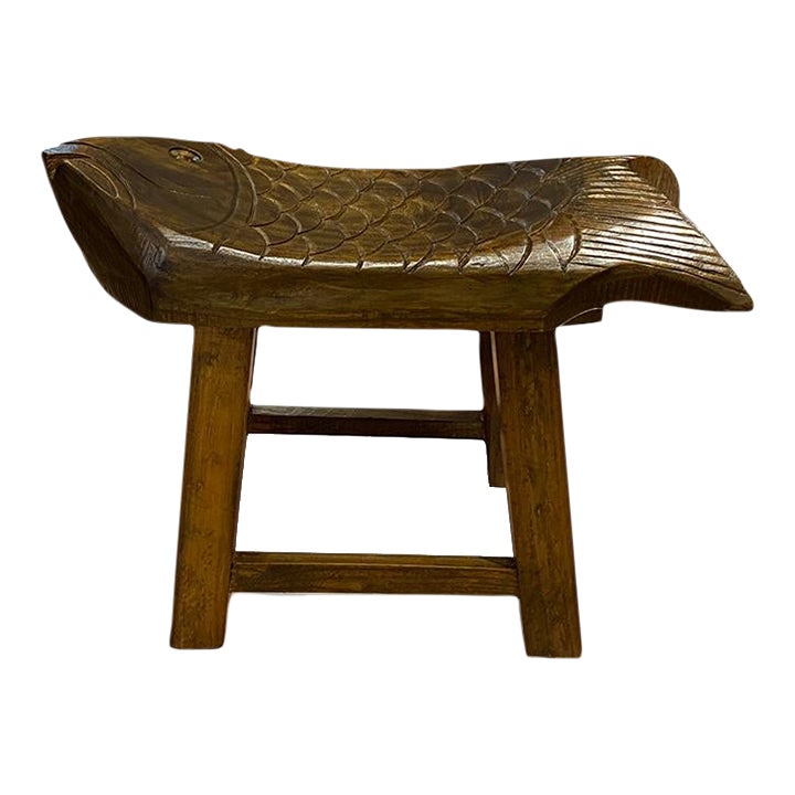 Asian Fish Shape Stool | Chairish