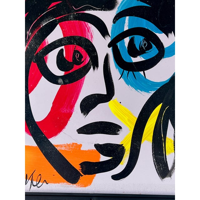 Abstract Portrait by Peter Keil - Original Vintage Painting | Chairish