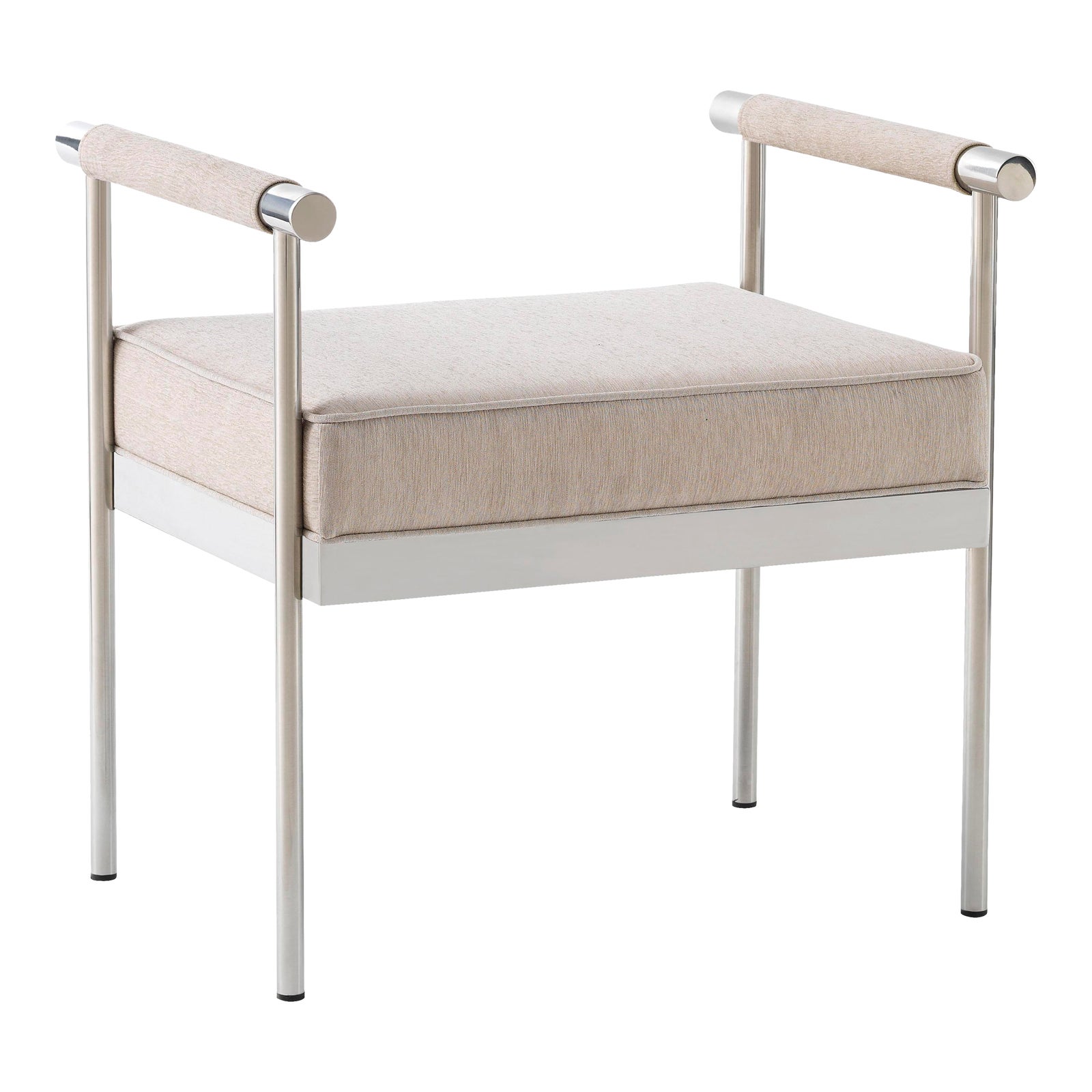 Diva Cream Velvet Bench | Chairish