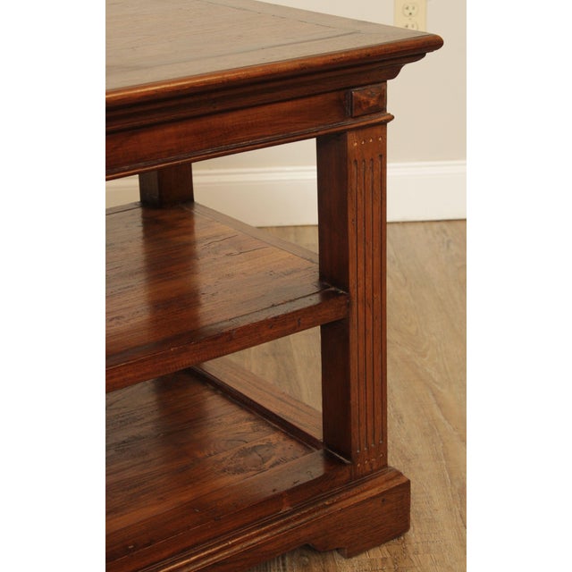 Rustic Hardwood 3 Tier Side Table | Chairish