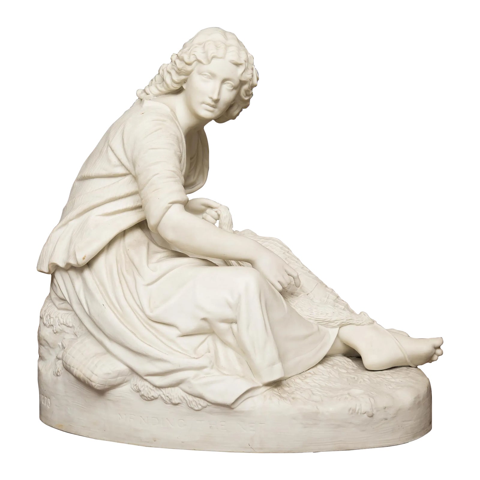 Late 19th Century Bisque Sculpture by Edward William Wyon | Chairish