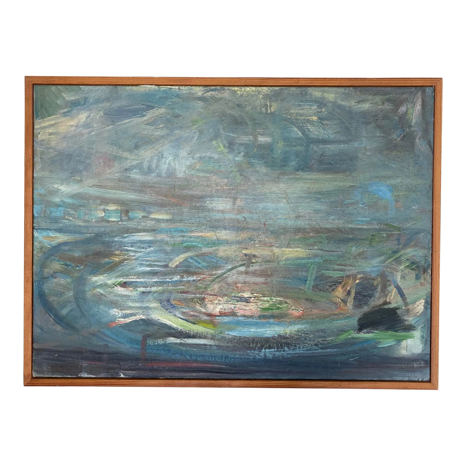 Original Vintage 1992 Abstract Painting by Warren Fischer | Chairish