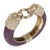 Chanel Lion Head Purple Enamel Gold Tone Cuff Bracelet | Chairish