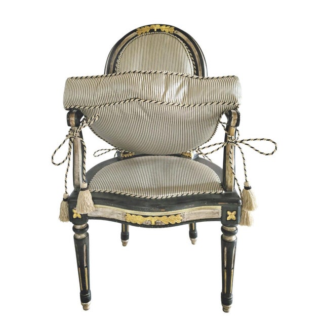 Mackenzie Style Diminutive Italian Parcel Gilt Oval Medallion Back ...