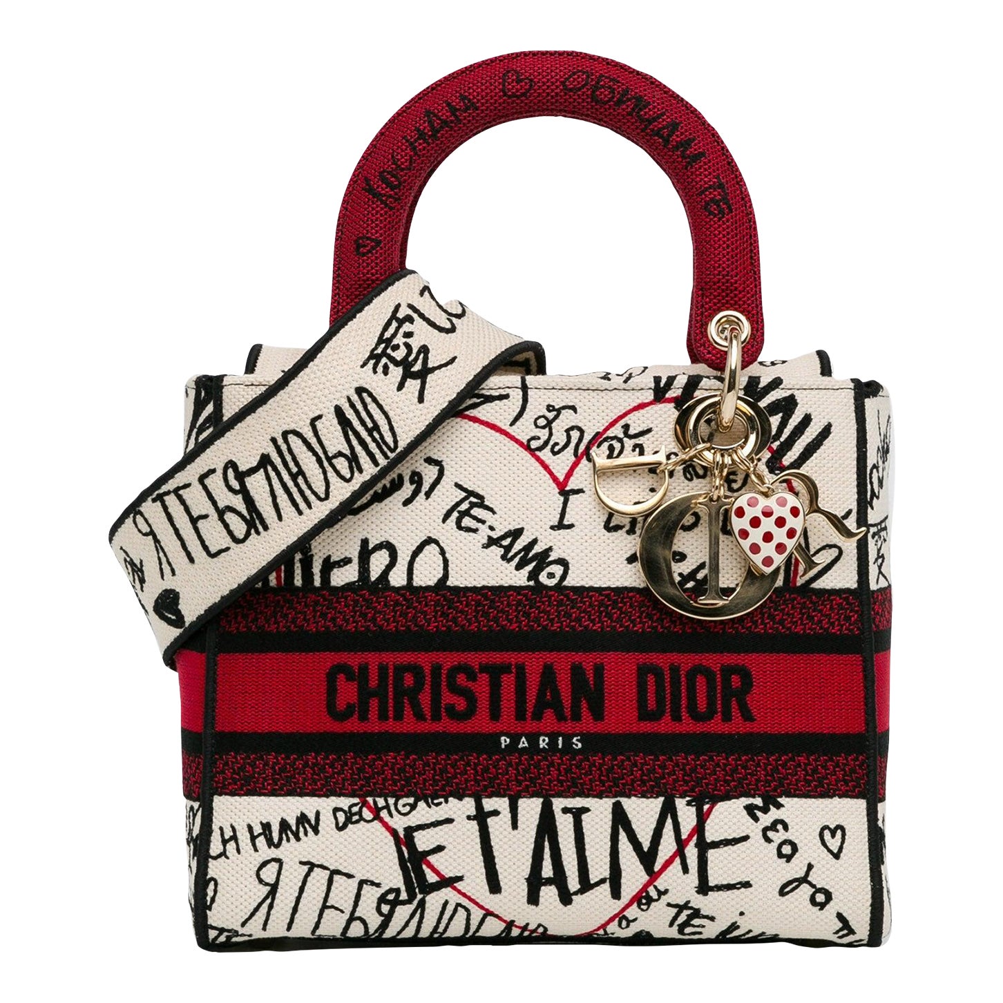 Dior Medium Dioramour Graffiti Lady D-Lite Red | Chairish