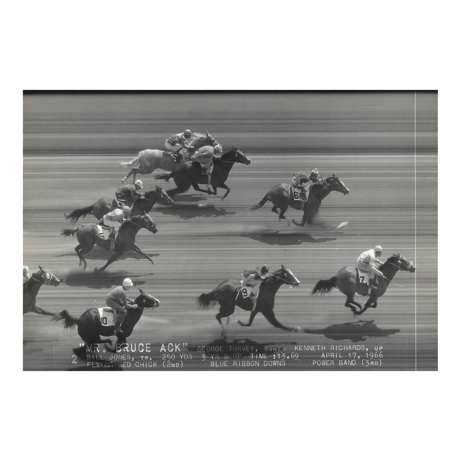1966 Blue Ribbon Downs Horse Racing Photograph | Chairish