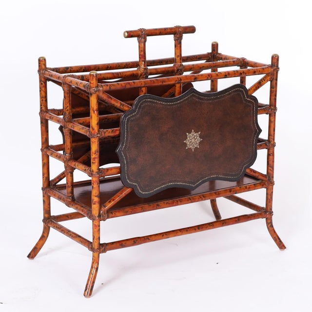 British Colonial Style Faux Bamboo Magazine Rack | Chairish