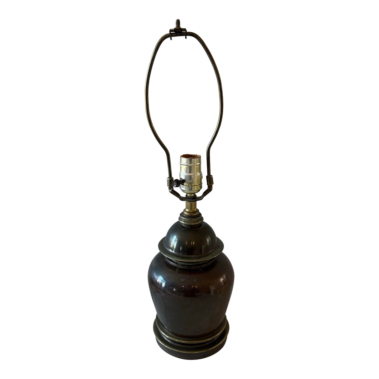 Vintage Small Brass Ginger Jar Table Lamp | Chairish