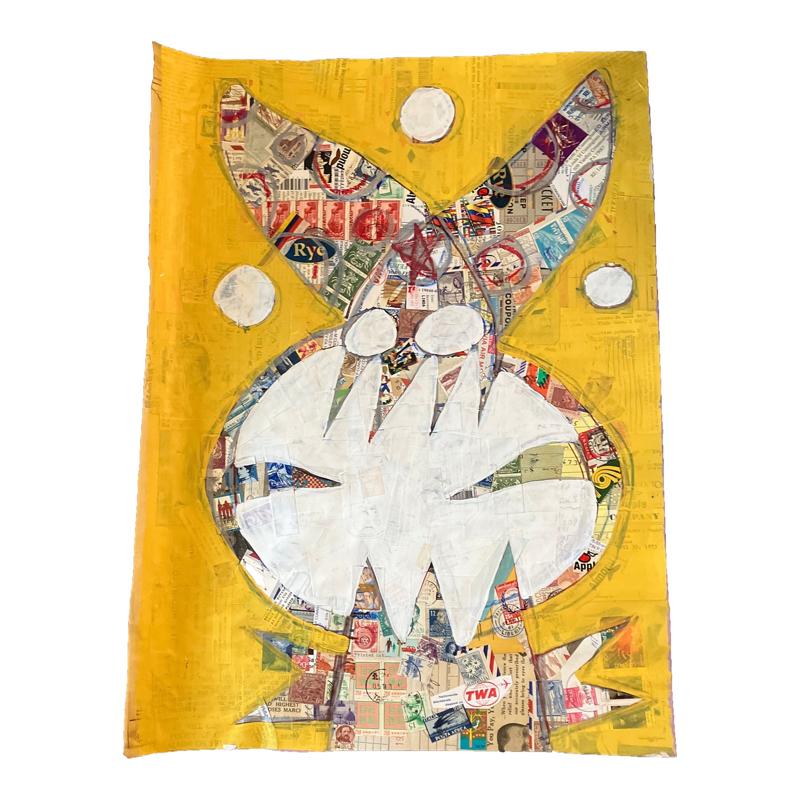 1980’s Original Wayne Cunningham Abstract Collage/Painting | Chairish